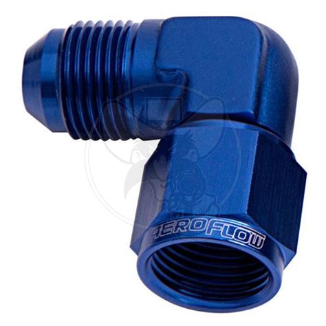 Af143 04 Aeroflow 90° Femalemale Flare Swivel Adapter 4an Blue