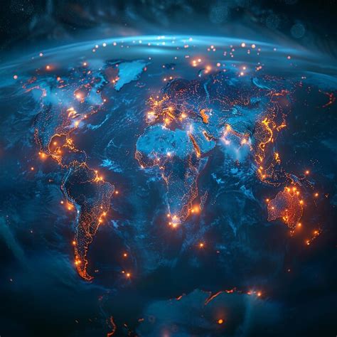 Global Network Communication Technology And Connectivity Generated By