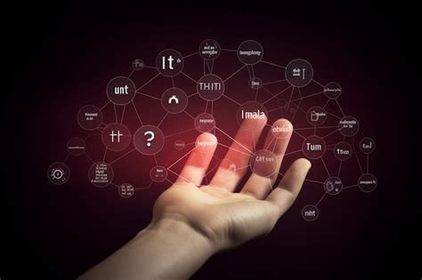 개념으로 사물 Iot 단어 다이어그램의 인터넷을 보여주는 손 프리미엄 사진