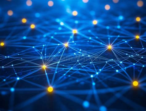 Abstract Digital Network Background With Glowing Connections Stock Illustration Illustration