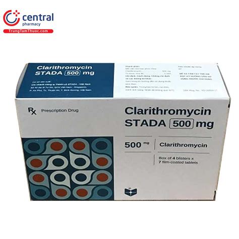ChÍnh HÃng Thuốc Clarithromycin Stada 500mg điều Trị Nhiễm Trùng
