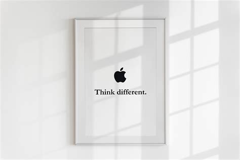 Think Different Apple Slogan Poster Apple Logo Poster Rainbow Apple