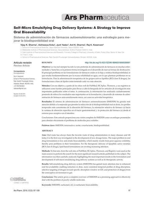 Pdf Self Micro Emulsifying Drug Delivery Systems A Strategy To Improve Oral Bioavailability