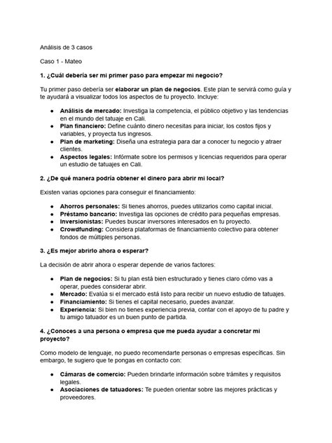 Análisis De 3 Casos Pdf