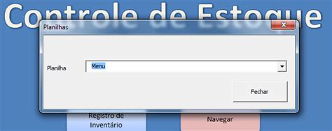 Formulário VBA Excel de navegação entre planilhas