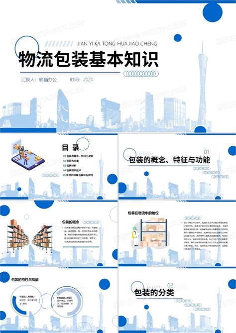 商务风物流包装基本知识ppt模板下载熊猫办公