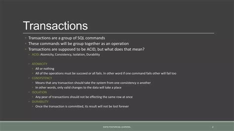Rapid Postgresql Learning Part 4 Ppt