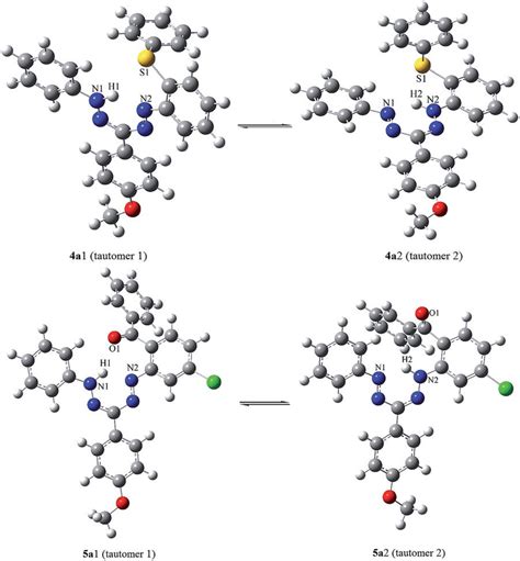 Molecular Structures Of The Possible Tautomeric Forms Of 4a Above And