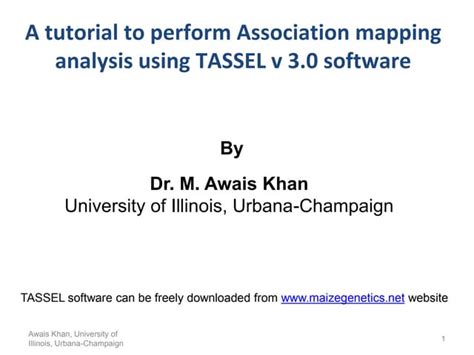 Introduction To Association Mapping And Tutorial Using Tassel Pptx