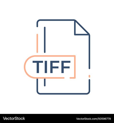 Tiff File Format Icon Extension Line Royalty Free Vector