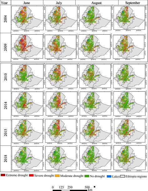 Spatial Pattern Of Agricultural Drought In The Highlands Of Ethiopia Download Scientific