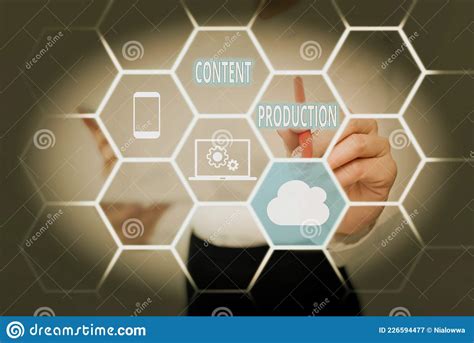 Conceptual Caption Content Production Internet Concept Way Of Developing And Creating Visual Or