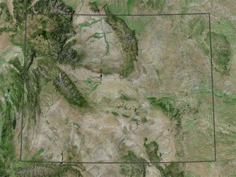 Wyoming United States Of America High Res Satellite No Legend Stock