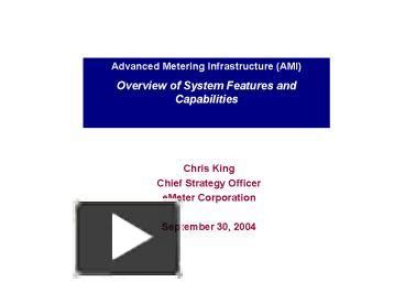 Advanced Metering Infrastructure AMI Presentation Free To View