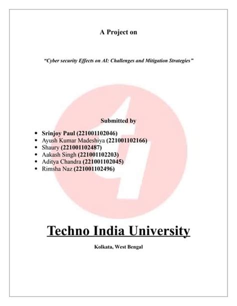 Minor Project Report About Cyber Security Effects On Ai Challenges And Mitigation Strategiesdocx