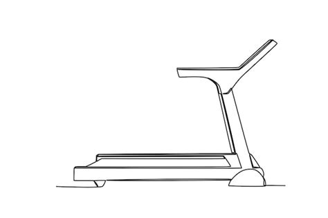 Premium Vector Flat Icon Of A Single Continuous Line Drawing Of Treadmill Outline Symbol For