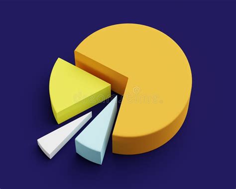 Simple Chart Pie With Separated Parts Business Statistics 3d