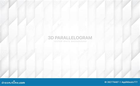 3d Parallelogram Shapes Technology Minimal White Abstract Background