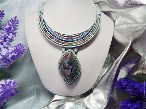 Купить Колье из кожи с флюоритом Хранительница грез колье из кожи Кожаное колье кулон из