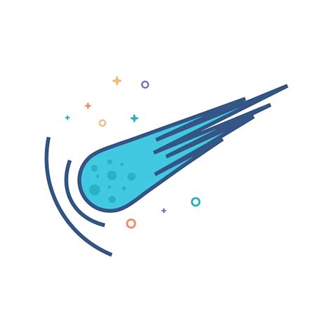 Premium Vector Comet Icon Flat Color Style Vector Illustration