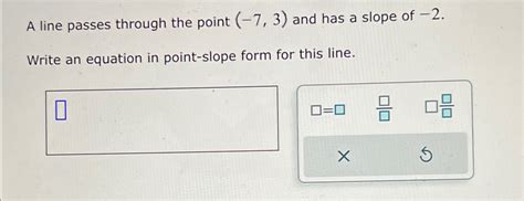 Solved A Line Passes Through The Point 73 ﻿and Has A