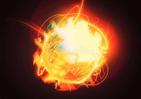3d Illustration Of Exploding Fireball Stock Illustration Illustration