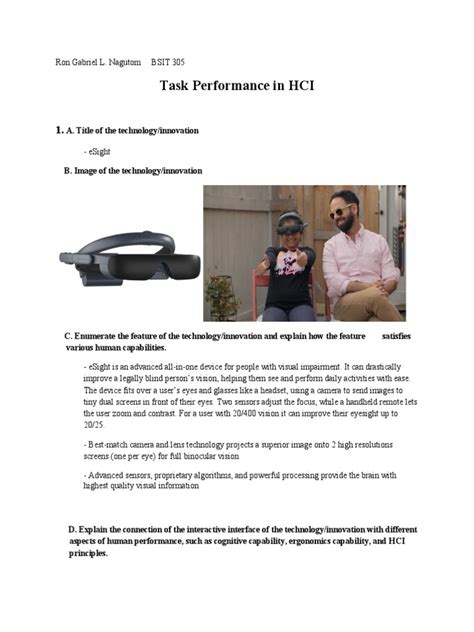Task Performance In Hci Various Human Capabilities Pdf Human