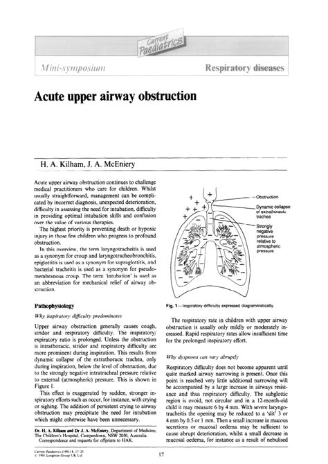 Pdf Acute Upper Airway Obstruction