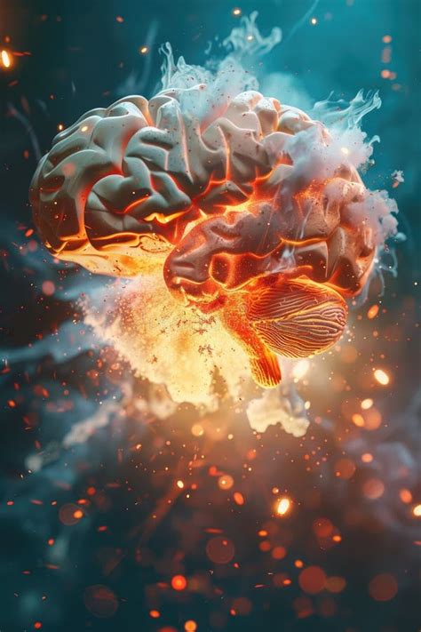Creativity Concept With A Brain Exploding In Colors Mind Blown Concept Stock Illustration