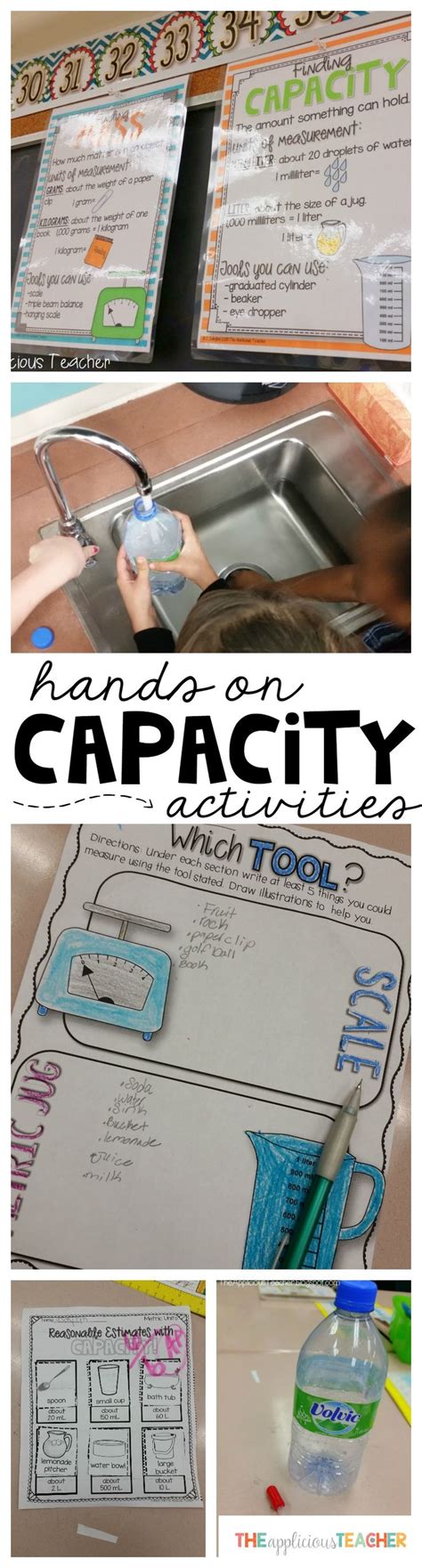 Exploring Capacity The Hands On Way Math Classroom Third Grade Math