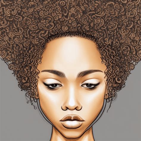 Cute Curly Hair Light Skinned Melanin Digital Art · Creative Fabrica