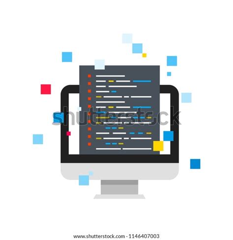 Concept Programming Data Processing Computer Code Stock Vector Royalty