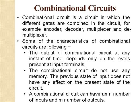 Arithmetic Circuits Combinational Circuits Combinational Circuit Is A