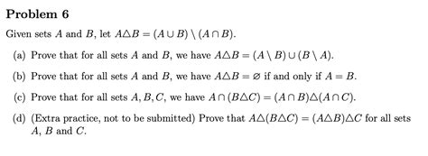 solved given sets a and b let a b a∪b a∩b a prove