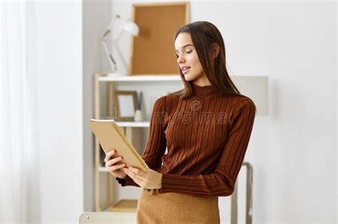 Babe Babegirl Table Preparation Teenager Desk Notebook Education Exam Girl Stock Image