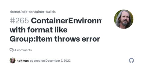 Containerenvironmentvariable With Format Like Groupitem Throws Error