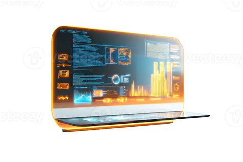 A Sleek Futuristic Digital Display Showcasing Various Data Visualizations And Graphs In Vibrant