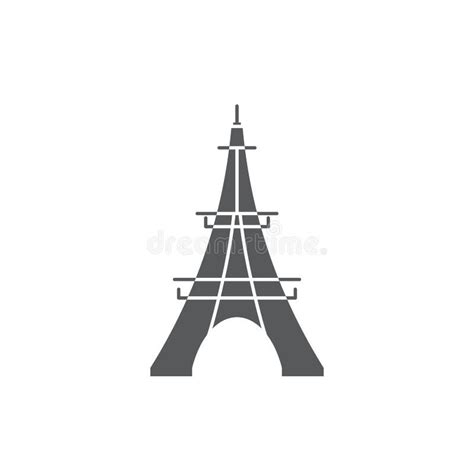 Eiffel Tower Vector Icon Symbol Isolated On White Background Stock Vector Illustration Of