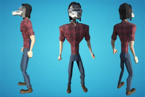 Man In Wolf Mask 3d Characters Unity Asset Store