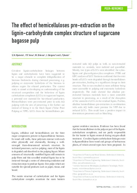 Pdf The Effect Of Hemicelluloses Pre Extraction On The Lignin Carbohydrate Complex Structure