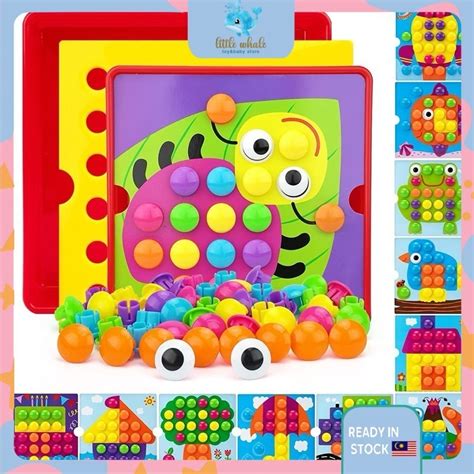 🐳button Idea Educational Toys 12 Pictures 46 Button Nails Genius
