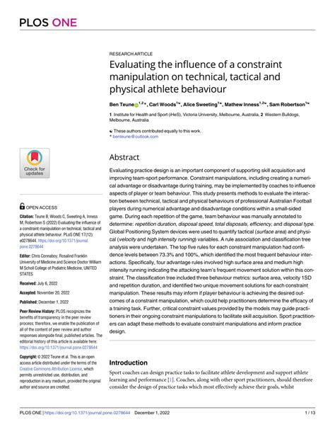 Pdf Evaluating The Influence Of A Constraint Manipulation On