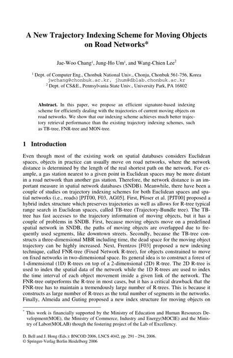 Pdf A New Trajectory Indexing Scheme For Moving Objects On Road Networks