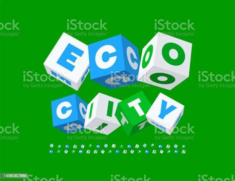 벡터 창조적 인 개념 에코 시티 재미 있는 장난감 블록 알파벳 문자와 숫자 세트 3차원 형태에 대한 스톡 벡터 아트 및 기타