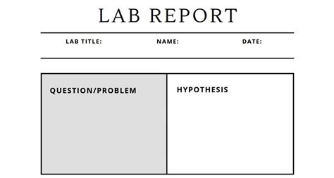 Lab Report Template Outline Babe Write Up Science Class Etsy
