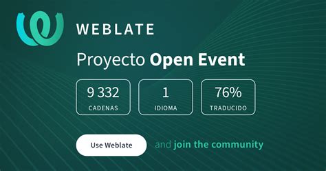 open event spanish hosted weblate