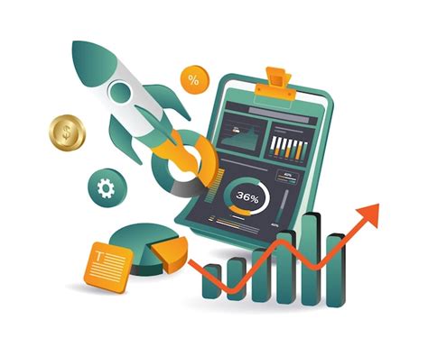 Premium Vector Rocket Launches On Data Analyst Paper