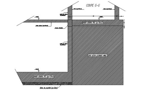 Cross Section G Of The Structure With Details In Autocad 2d Drawing Cad File Dwg File Cadbull