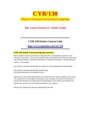 CYB 130 Week 3 Accessing The Internet Doc CYB 130 Object Oriented