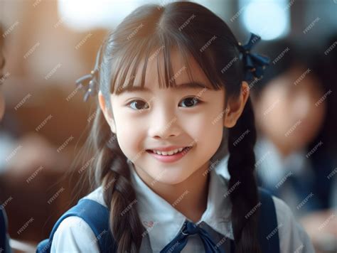 Premium Ai Image Asian Girls Education Happy Beautiful Asian Girl Is
